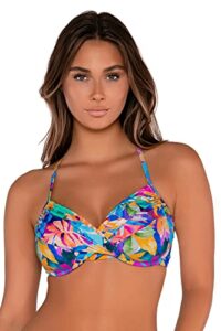 sunsets crossroads underwire women's swimsuit bikini top with unpadded cups, alegria, 34d