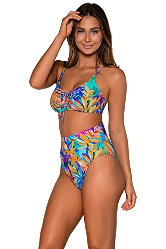 Sunsets Hannah Foldover High Waist Women's Swimsuit Bikini Bottom, Alegria, 16