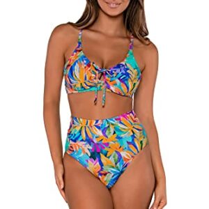 Sunsets Hannah Foldover High Waist Women's Swimsuit Bikini Bottom, Alegria, 16