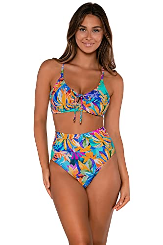 Sunsets Hannah Foldover High Waist Women's Swimsuit Bikini Bottom, Alegria, 16