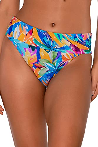 Sunsets Hannah Foldover High Waist Women's Swimsuit Bikini Bottom, Alegria, 16