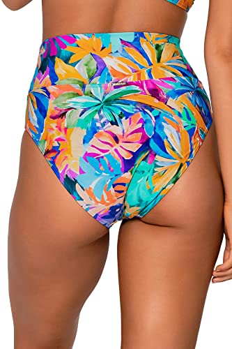 Sunsets Hannah Foldover High Waist Women's Swimsuit Bikini Bottom, Alegria, 16