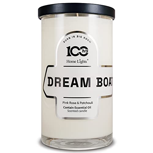 100HRS Highly Scented Candle 3.14x6, 18.5oz - Longest Burning Time Wax, Smokeless Cotton Wick, Pleasant Relaxing Romantic Scents, Popular Gift for Home, Women, Men - Dream Boat