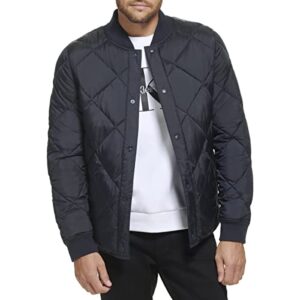 calvin klein men's reversible diamond quilted jacket, true navy, medium