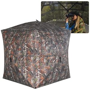 seeutek hunting blind, see through hunting blinds 270 degree with carrying bag, 3 person pop up ground blinds for deer hunting, portable durable deer blind for hunting.