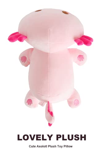 Onsoyours Cute Axolotl Plush, Soft Stuffed Animal Salamander Plush Pillow, Kawaii Plush Toy for Kids (Pink Axolotl A, 13")