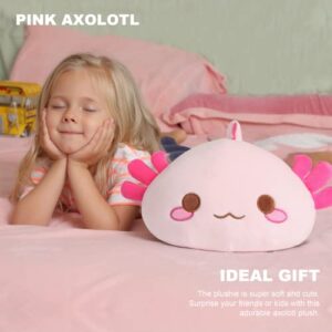 Onsoyours Cute Axolotl Plush, Soft Stuffed Animal Salamander Plush Pillow, Kawaii Plush Toy for Kids (Pink Axolotl A, 13")