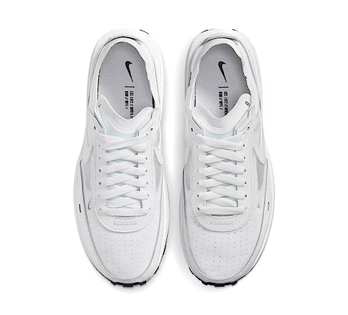 Nike Womens Waffle One Leather Textile White White Black Trainers 9.5 US