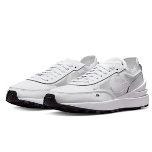 Nike Womens Waffle One Leather Textile White White Black Trainers 9.5 US