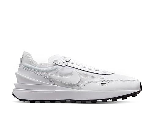 Nike Womens Waffle One Leather Textile White White Black Trainers 9.5 US