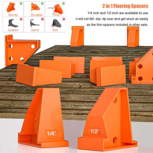 Upgraded Laminate Wood Flooring Installation Kit,Solid Tapping Block,Heavy Duty Pull Bar,Non Slip Soft Grip Double Faced Mallet,30Pcs Flooring Spacers