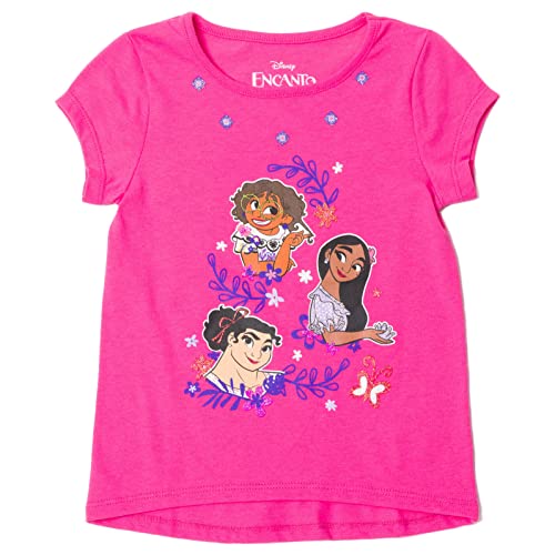 Disney Encanto Mirabel Luisa Isabela Little Girls 2 Pack T-Shirts Pink/Blue 7-8