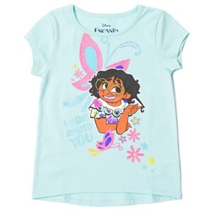 Disney Encanto Mirabel Luisa Isabela Little Girls 2 Pack T-Shirts Pink/Blue 7-8