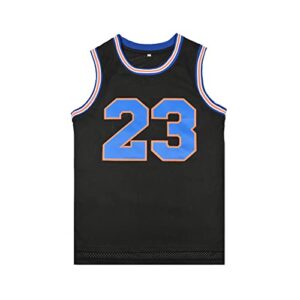 IPREU Youth NO.23 air Movie Version of The 90s Basketball Jerseys Casual Sweatshirt XS-XL Black/White (Black, XL)