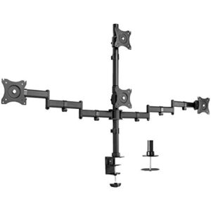 servicrt quad monitor heavy duty desk mount 3 + 1 stand holds four screens up to 24" officeproducts office desk office organization monitor mount dual monitor stand monitor arm computer stand monito