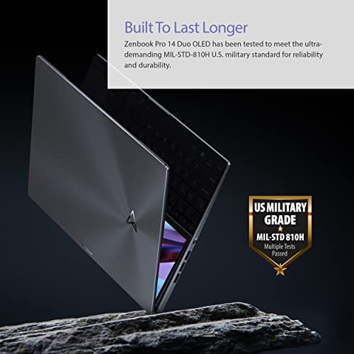 Zenbook Pro 14 Duo OLED 14.5” 2.8K OLED Touch, 120Hz Refresh Rate, ScreenPad Plus, Intel Evo Platform, i7-12700H CPU, 32GB RAM, 1TB SSD, Windows 11 Home, Tech Black, UX8402ZA-DB76T