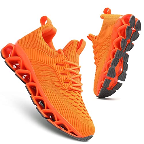 Women's Running Shoes Breathable Mesh Walking Shoes Slip on Tennis Sneakers Fashion Non Slip Work Sport Gym Cross Trainer Orange