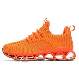 Women's Running Shoes Breathable Mesh Walking Shoes Slip on Tennis Sneakers Fashion Non Slip Work Sport Gym Cross Trainer Orange