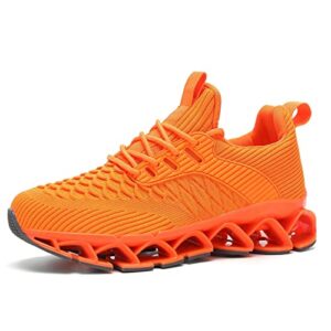 Women's Running Shoes Breathable Mesh Walking Shoes Slip on Tennis Sneakers Fashion Non Slip Work Sport Gym Cross Trainer Orange