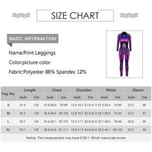 FEOYA Skeleton Skull Costume Halloween Cosplay Jumper for Women Jumpsuit Purple Robot Jumpsuit XL