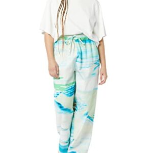 rare/self All-Gender Pull-on Wide Leg Twill Pant, Blue Digital Print, 2