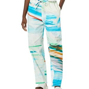 rare/self All-Gender Pull-on Wide Leg Twill Pant, Blue Digital Print, 2