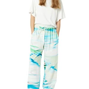 rare/self All-Gender Pull-on Wide Leg Twill Pant, Blue Digital Print, 2