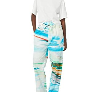 rare/self All-Gender Pull-on Wide Leg Twill Pant, Blue Digital Print, 2