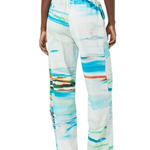 rare/self All-Gender Pull-on Wide Leg Twill Pant, Blue Digital Print, 2