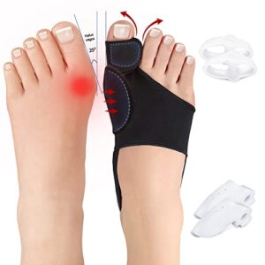 bunion corrector for women & men and bunion toe separators, effective orthopedic with bunion splint, big toe straightener pain relief bunion corrector day night support hallux valgus (black)