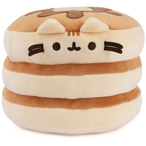 gund pusheen the cat pancake squisheen plush, squishy toy stuffed animal for ages 8 and up, brown, 6”