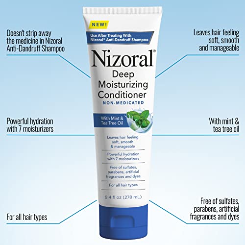 Nizoral Anti-Dandruff Shampoo, 7 oz + Deep Moisturizing Conditioner, 11 oz Bundle