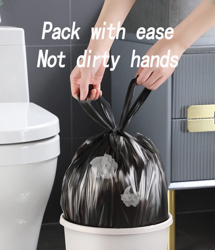 4 Gallon Trash Bag,Small Black Trash Bags 100 Counts Thicken Value Bathroom Trash Can Bin Liners,Small Garbage Bags with Handles for Kitchen Bathroom Office Waste Basket…