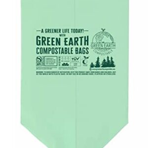 Green Earth Compostable Medium Kitchen Food Scrap Waste Bags, Compost Bin Compatible, 8 Gallon, 30 Liter, 25-Count, 0.85 Mil Thickness, ASTM D6400, US BPI and Europe OK Compost Home Certified, USA