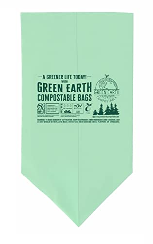 Green Earth Compostable Medium Kitchen Food Scrap Waste Bags, Compost Bin Compatible, 8 Gallon, 30 Liter, 25-Count, 0.85 Mil Thickness, ASTM D6400, US BPI and Europe OK Compost Home Certified, USA