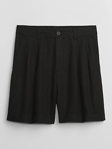 GAP Womens Pleated Linen Shorts True Black 10