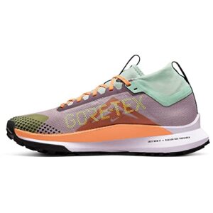 nike women's react pegasus trail 4 gore-tex running shoes, purple smoke/peach cream, 9 m us