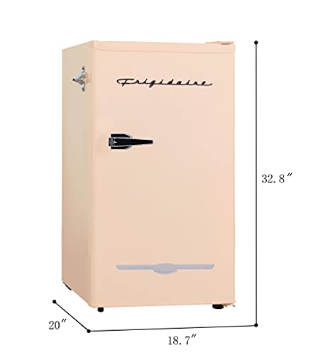 Frigidaire EFR376-CORAL Retro Bar Fridge Refrigerator with Side Bottle Opener, 3.2 cu. Ft, Coral & Keurig K-Mini Coffee Maker, Single Serve K-Cup Pod Coffee Brewer, 6 to 12 oz. Brew Sizes, Dusty Rose