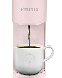 Frigidaire EFR376-CORAL Retro Bar Fridge Refrigerator with Side Bottle Opener, 3.2 cu. Ft, Coral & Keurig K-Mini Coffee Maker, Single Serve K-Cup Pod Coffee Brewer, 6 to 12 oz. Brew Sizes, Dusty Rose