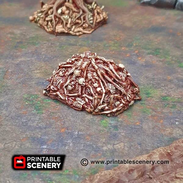 3DEGOS Necromancer Skull Corpse Piles DND Terrain 28mm for Dungeons and Dragons, D&D, Pathfinder, Warhammer 40k, RPG, Miniatures, Age of Sigmar, Tabletop, D and D, Dungeons and Dragons Gifts