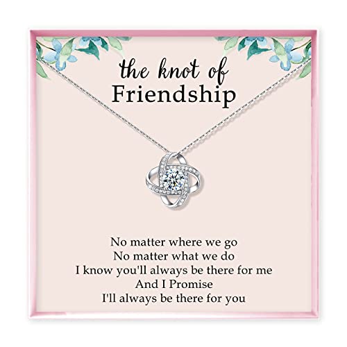 Diosky Love Knot Necklace, Gifts for Best Friend, Friendship Gifts for Women - Best Friend Friendship Necklace - Birthday Gifts for Female Friends, Her, Girl, BFF, Bestie