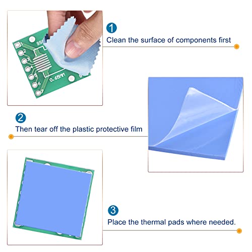 MECCANIXITY Thermal Pad Heat Conduction Silicone Pads Conductive 100 x 100 x 4.5 mm 1.5W for Components Gap Filler Blue