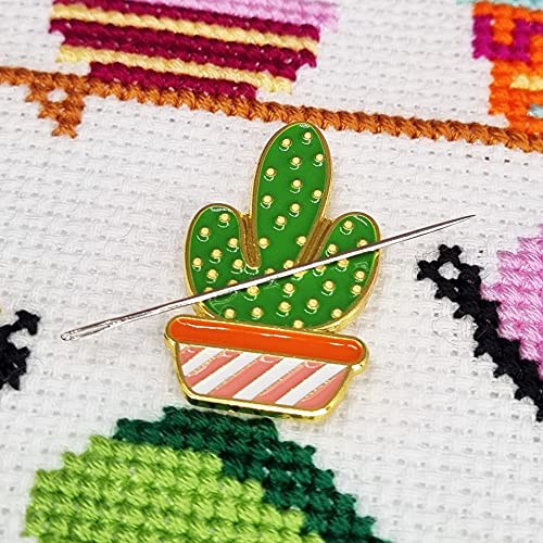 Meloca Designs Cactus Needle Minder for Cross Stitch, Embroidery, Sewing, Quilting, Needlework and Haberdashery