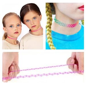 BodyJ4You 2PC Tattoo Choker Necklace Set - 90s Accessories Women Teen Girls Kids - Rainbow Best Friends Clouds Pendants - Back To School Style Gift Idea