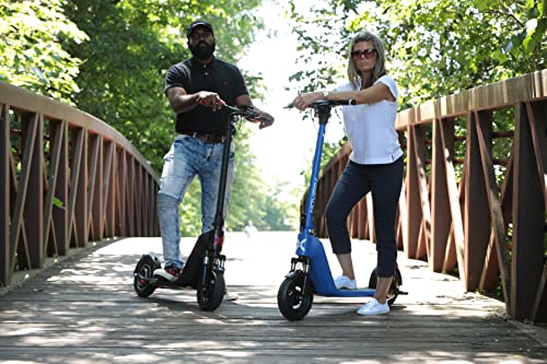 Hover-1 Helios Folding Electric Scooter, 18 MPH Top Speed, 24 Mile Range, 500 Watts Max Power, 10” Pneumatic Tires, Rear Disc Brakes, Removable Battery, and Dual Front Suspension