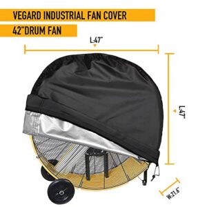 VEGARD Industrial 42" Direct-Drive Drum Fan Cover,Outdoor Fan Cover, Belt Drive Drum Fan Cover, Waterproof&Dustproof Cover for 42" Direct-Drive Drum Fan,High Capacity Barrel Fan,Commercial Floor Fan