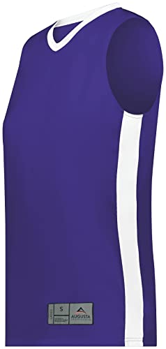 Augusta Sportswear Women's Standard Ladies Match-Up Basketball Jersey, Purple/White, 2XL