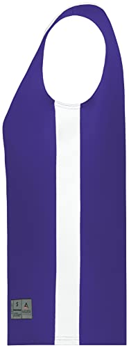 Augusta Sportswear Women's Standard Ladies Match-Up Basketball Jersey, Purple/White, 2XL