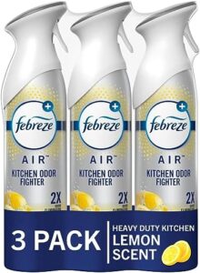 febreze room air fresheners, home & kitchen room fresheners, air freshener spray, odor fighter air freshener for home, fresh lemon scent, 8.8 oz. aerosol can (pack of 3)