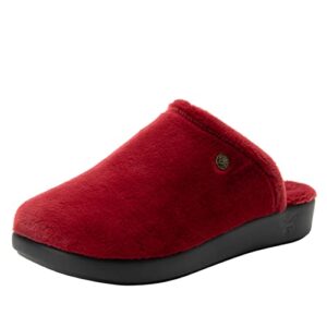 alegria womens comfee fuzzy wuzzy wine slipper 8-8.5 m us